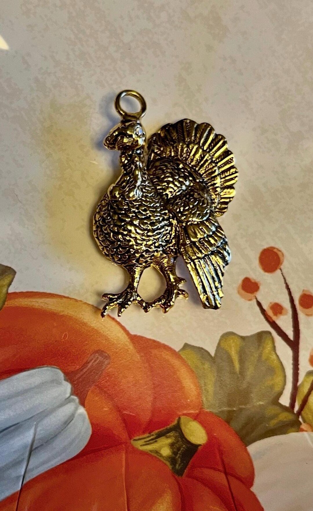 Vintage THANKSGIVING Turkey Pendant Made in the 1990s Goldtone - Etsy