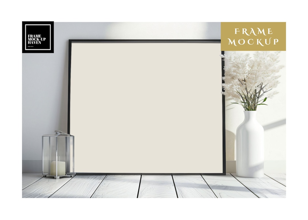 7x5 Frame Mockup Landscape | Interior Digital Frame Mockup Glass ...