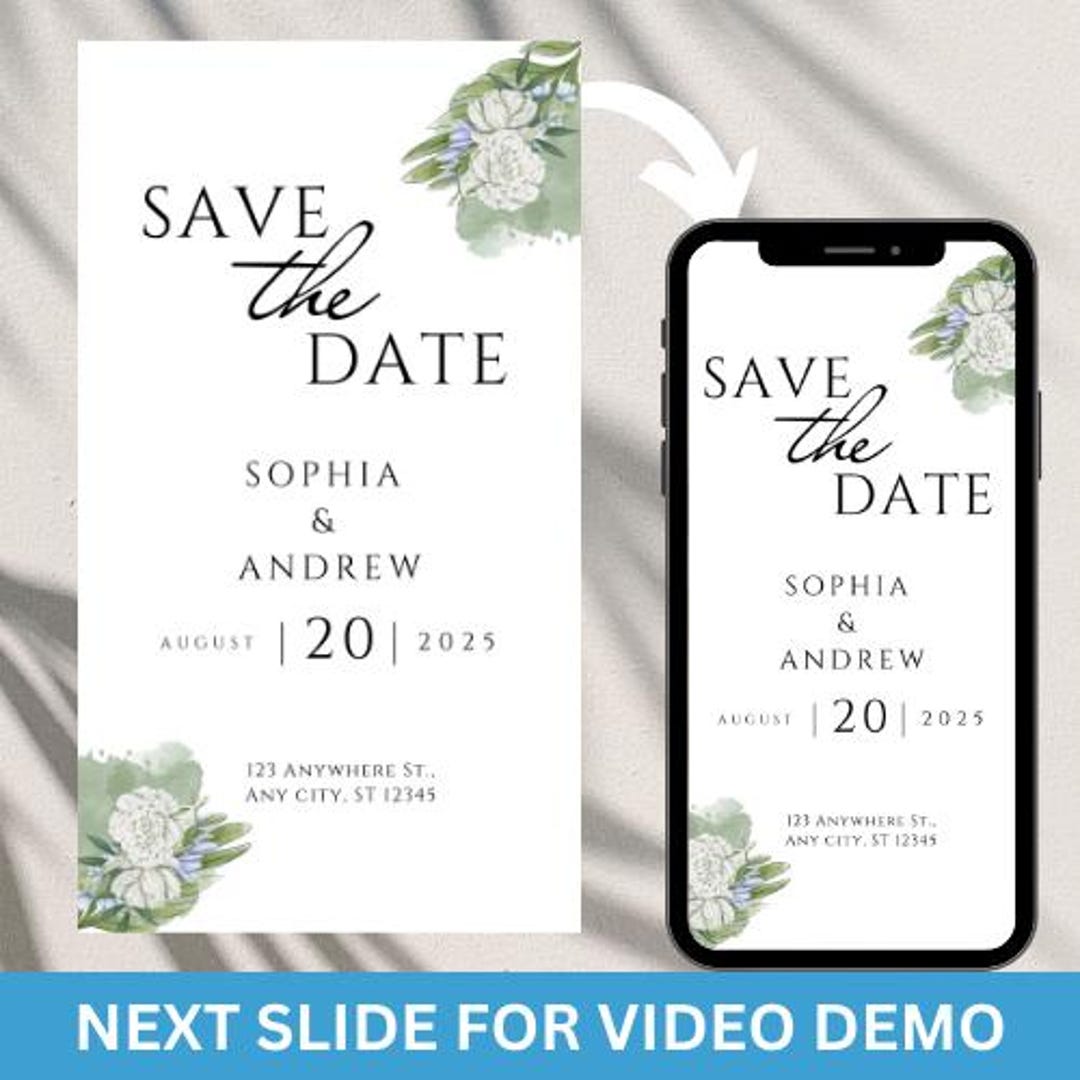 Save the Date Wedding Invitation Template | Electronic Save the Date ...
