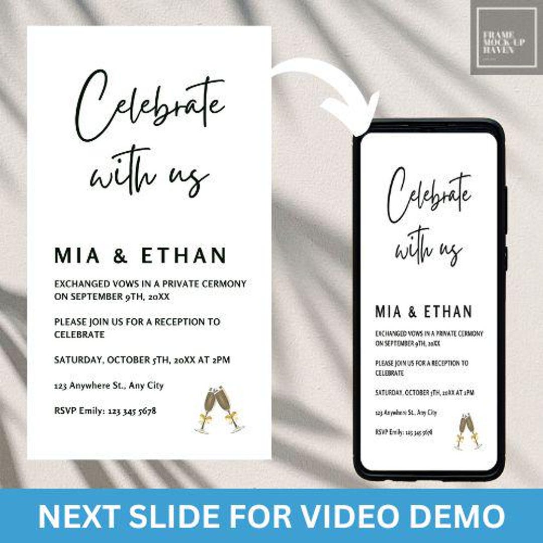 Elopement Invitation Template | Minimalist E-vite |electronic DIY ...