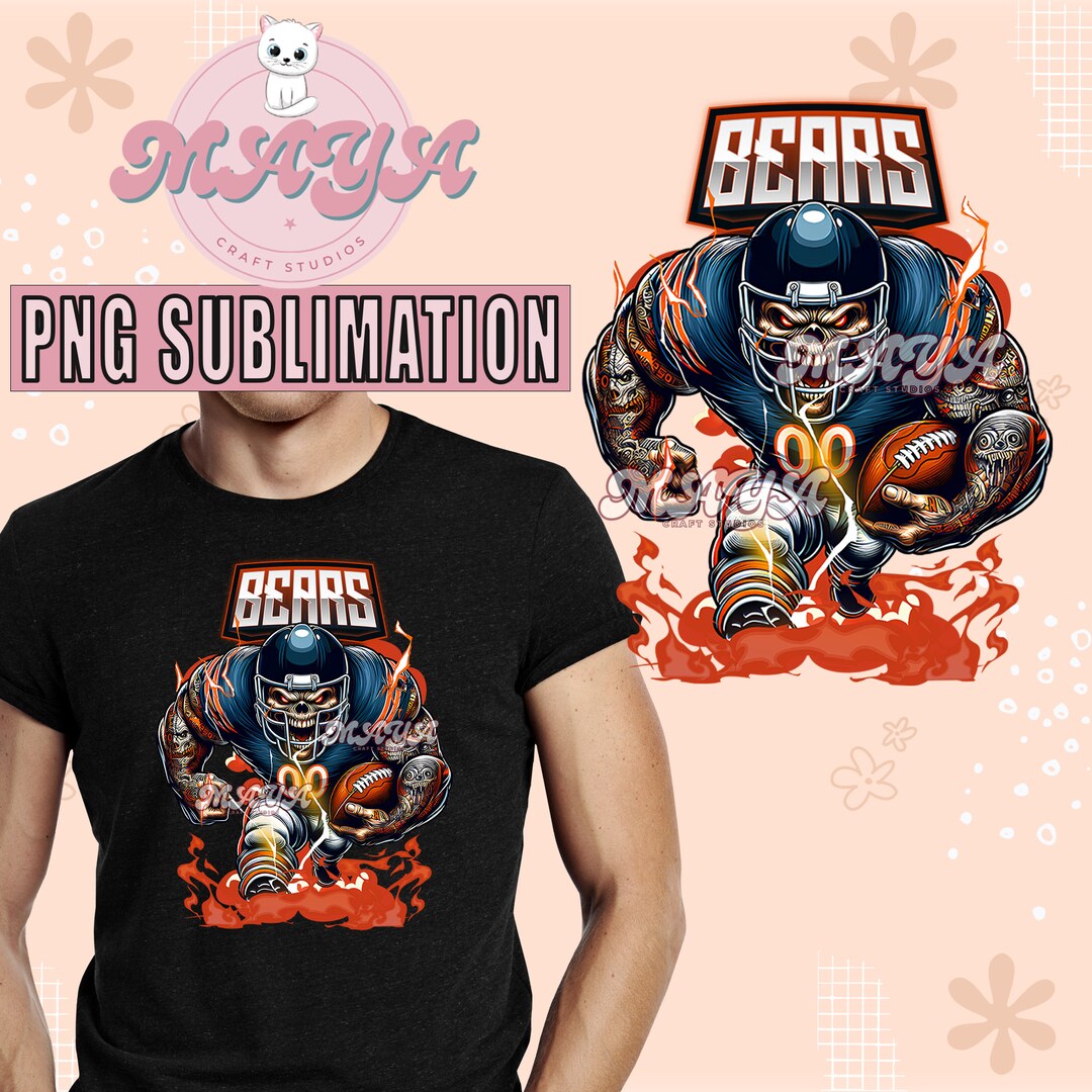 Bear Mascot PNG Sublimation, Team Clipart, Printable Design, Game Day ...