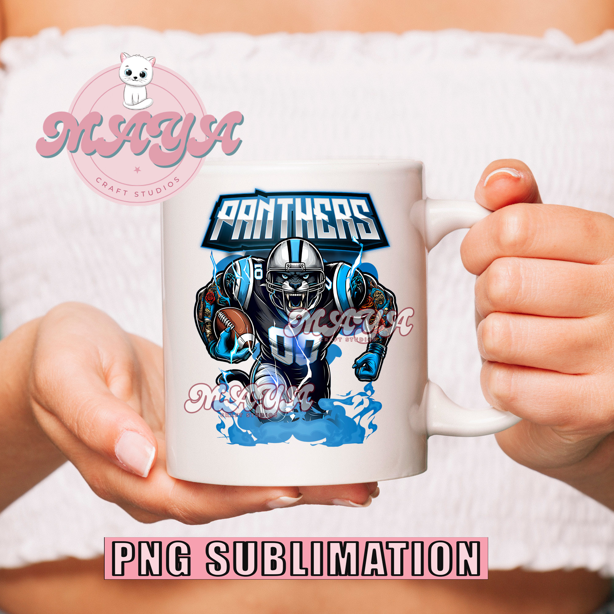 Panther Football Mascot PNG Sublimation, Football Team Clipart ...
