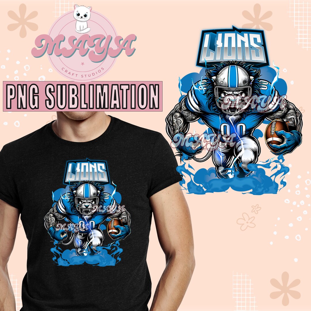 Lion Mascot PNG Sublimation, Team Clipart, Printable Design, Game Day ...