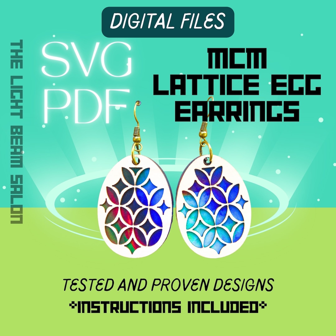 MCM Lattice Eggs Earrings Digital Files SVG PDF for Laser Users ...