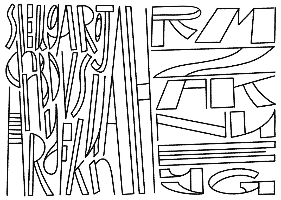 Typographic Doodle 5 Typodle Coloring Wallpaper Procreate Digitalprints