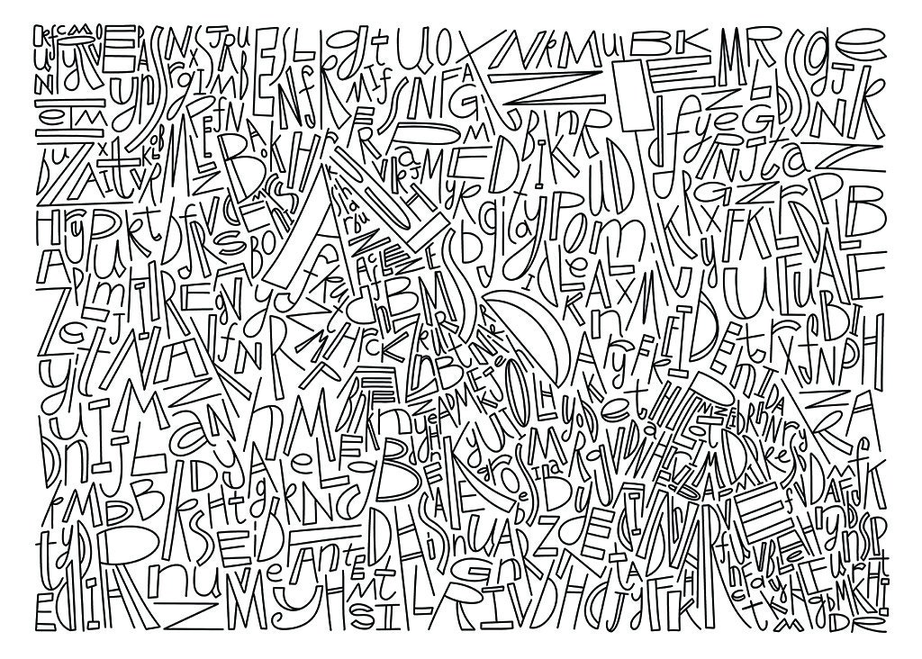 Typographic Doodle 1 typodle Coloring Wallpaper procreate digitalprints ...
