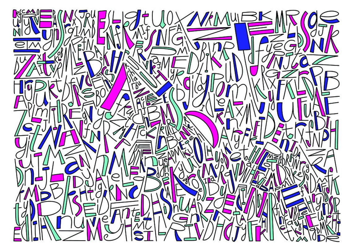 Typographic Doodle 1 Typodle Coloring Wallpaper Procreate