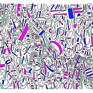 Typographic Doodle 1 Typodle Coloring Wallpaper Procreate