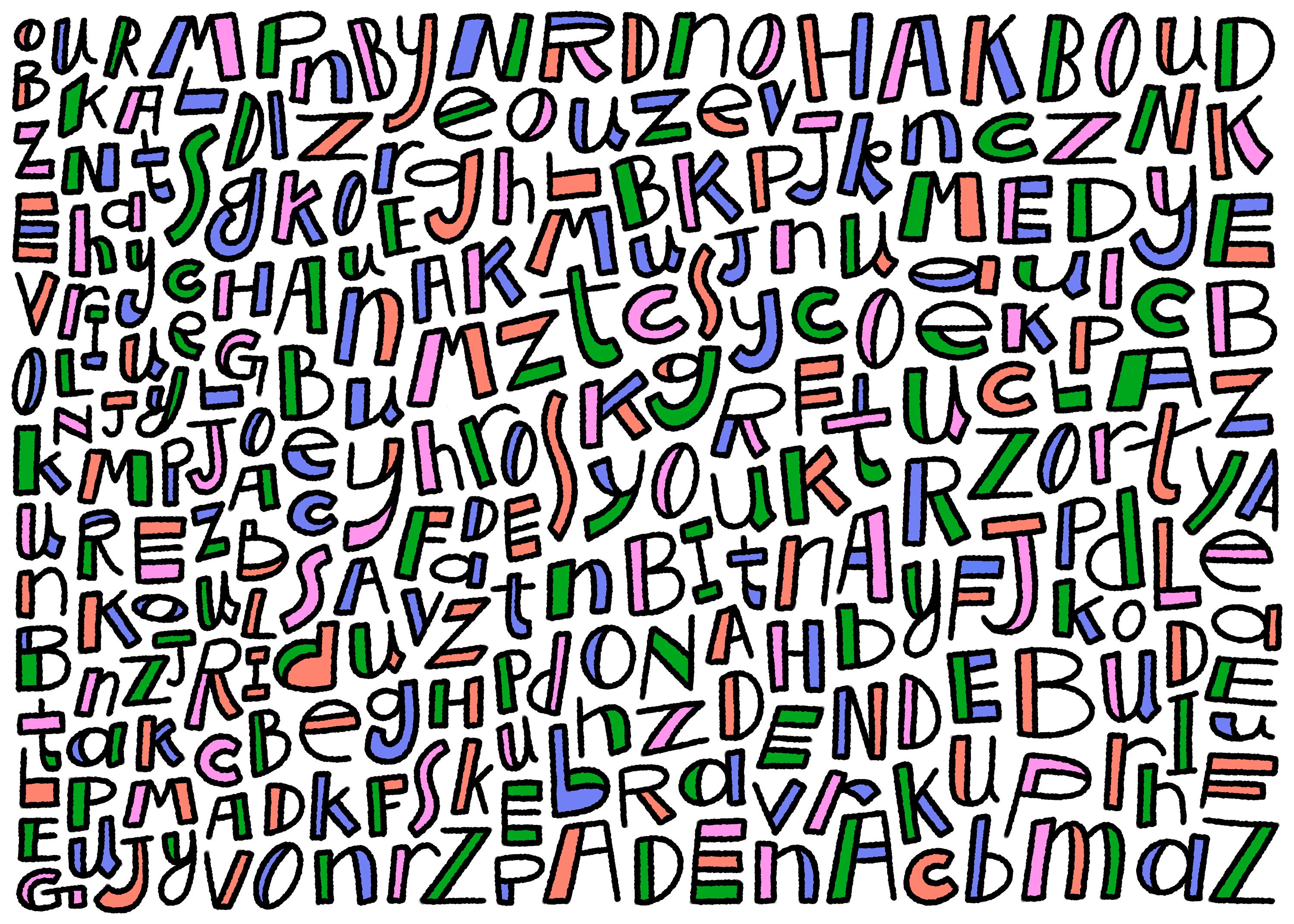 Typographic Doodle 6 Typodle Coloring Wallpaper Procreate