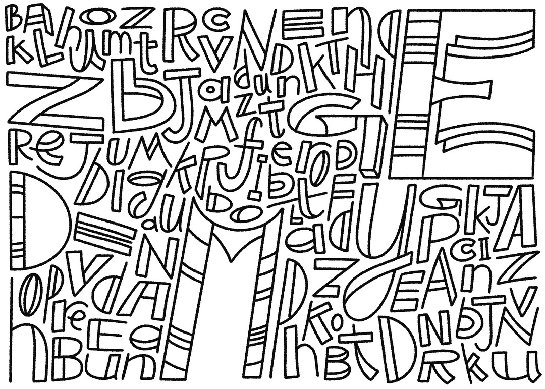 Typographic Doodle 4 typodle Coloring Wallpaper procreate digitalprints ...