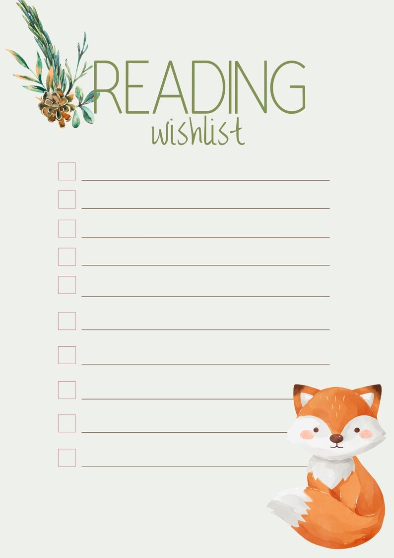 WOODLAND READING PLANNER | Kids Reading Planner | Teens Reading Planner ...