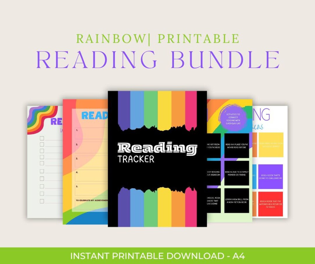 RAINBOW READING PLANNER | Kids Reading Planner | Teens Reading Planner ...