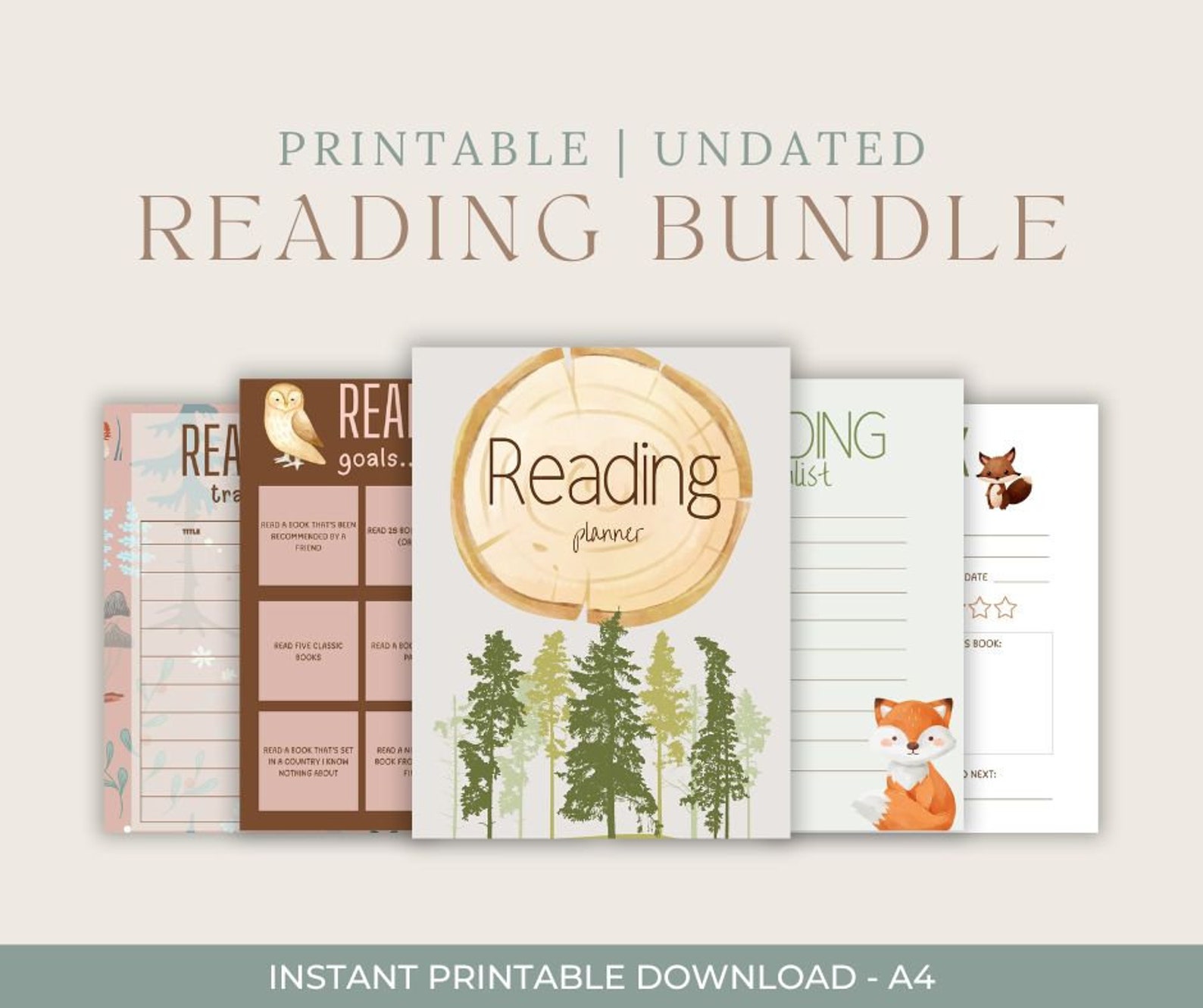 WOODLAND READING PLANNER | Kids Reading Planner | Teens Reading Planner ...