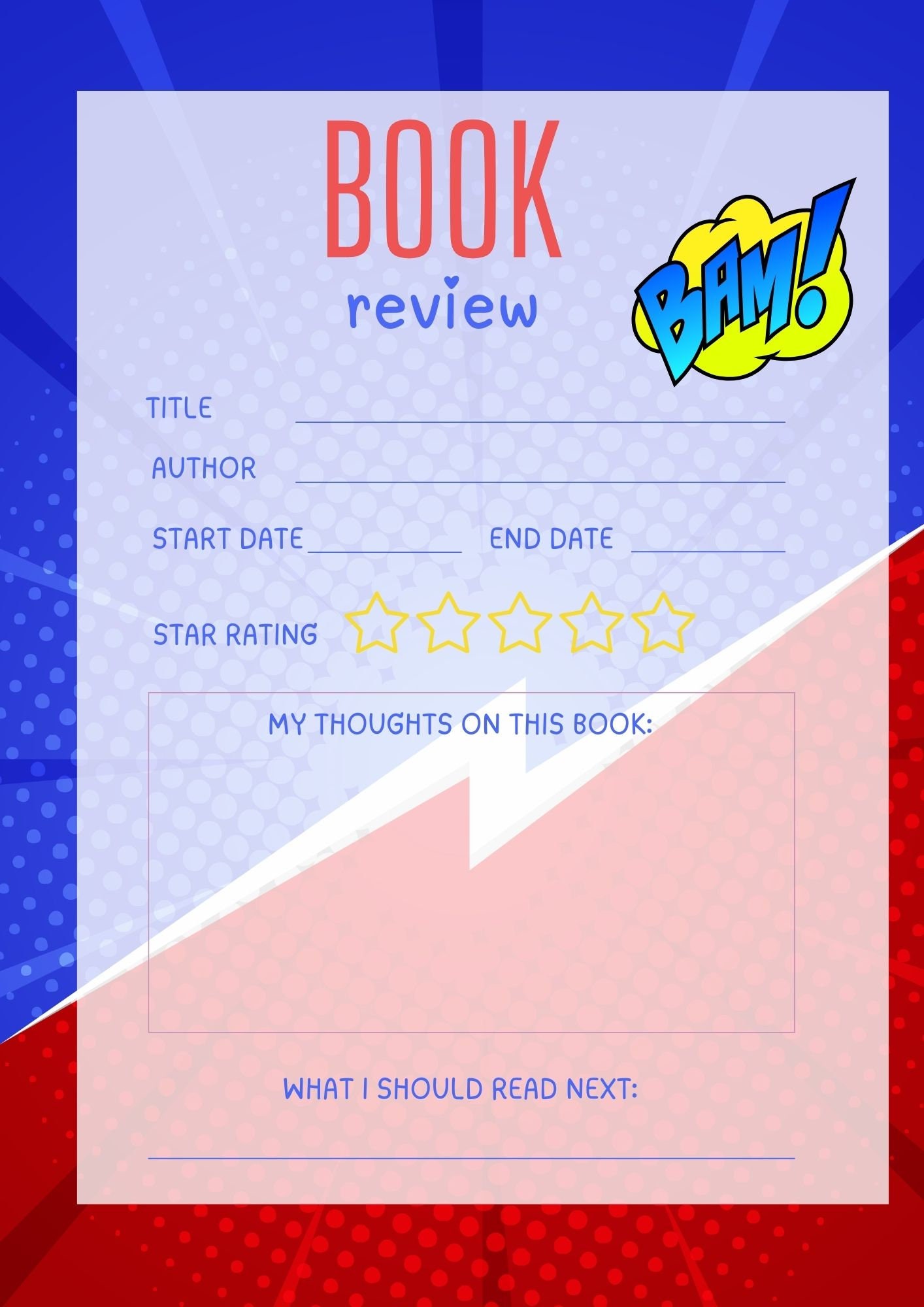 SUPERHERO READING PLANNER Kids Reading Planner Teens Reading Planner ...