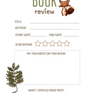 WOODLAND READING PLANNER | Kids Reading Planner | Teens Reading Planner ...