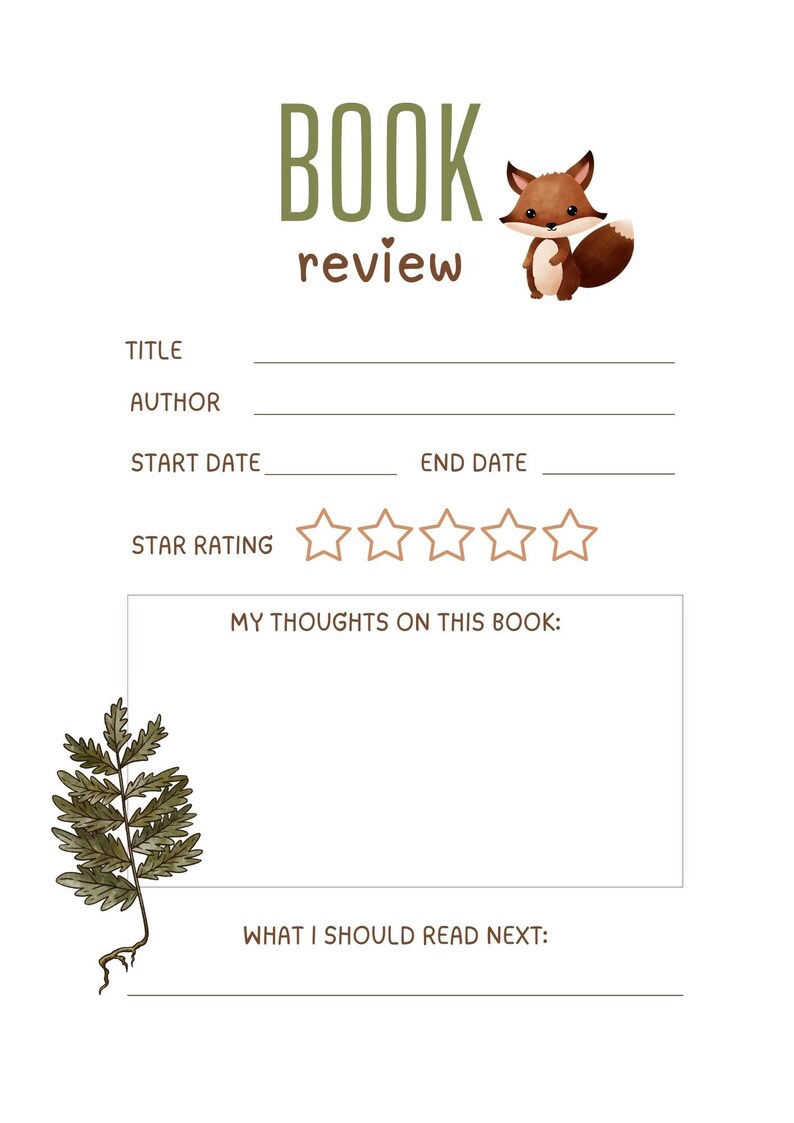 WOODLAND READING PLANNER | Kids Reading Planner | Teens Reading Planner ...