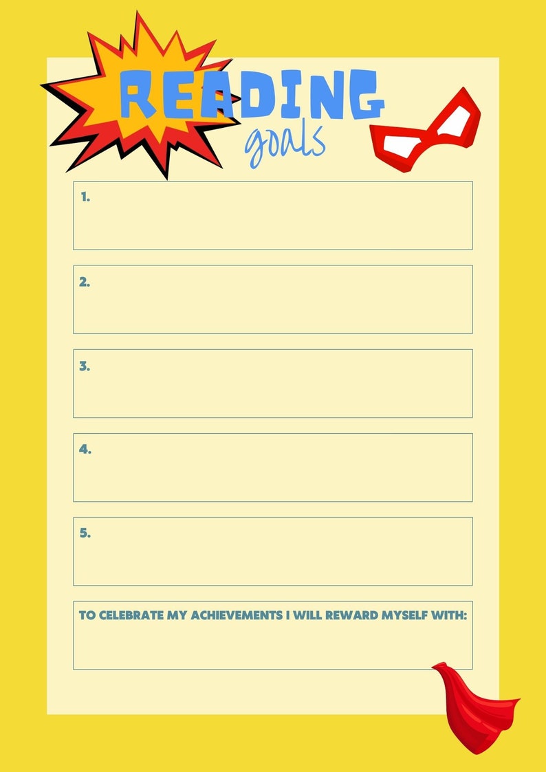 SUPERHERO READING PLANNER Kids Reading Planner Teens Reading Planner ...