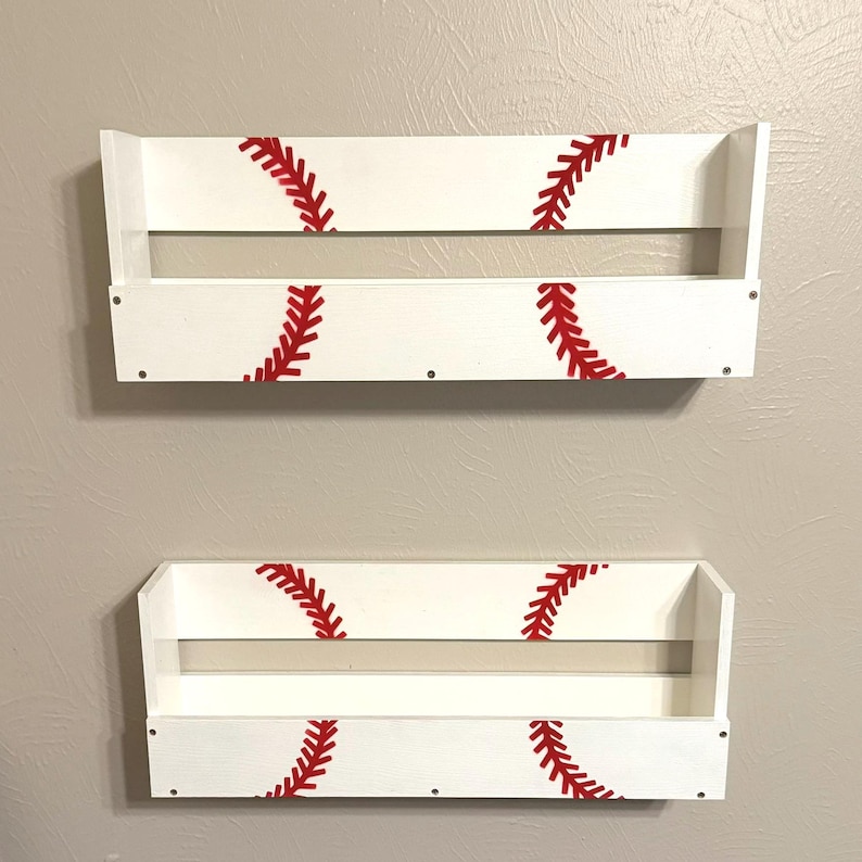 Baseball Bookshelf – Set of 2, Sports Trophy Shelf - Etsy
