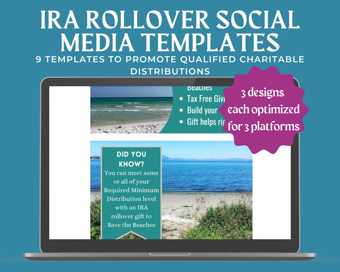 IRA Rollover Social Media Canva Template Collection 9 Fundraising, Planned Giving, Nonprofit ...