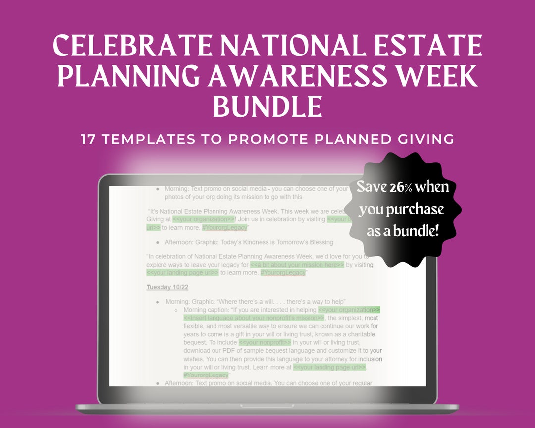 Celebrate National Estate Planning Awareness Week Bundle IRA Rollovers ...