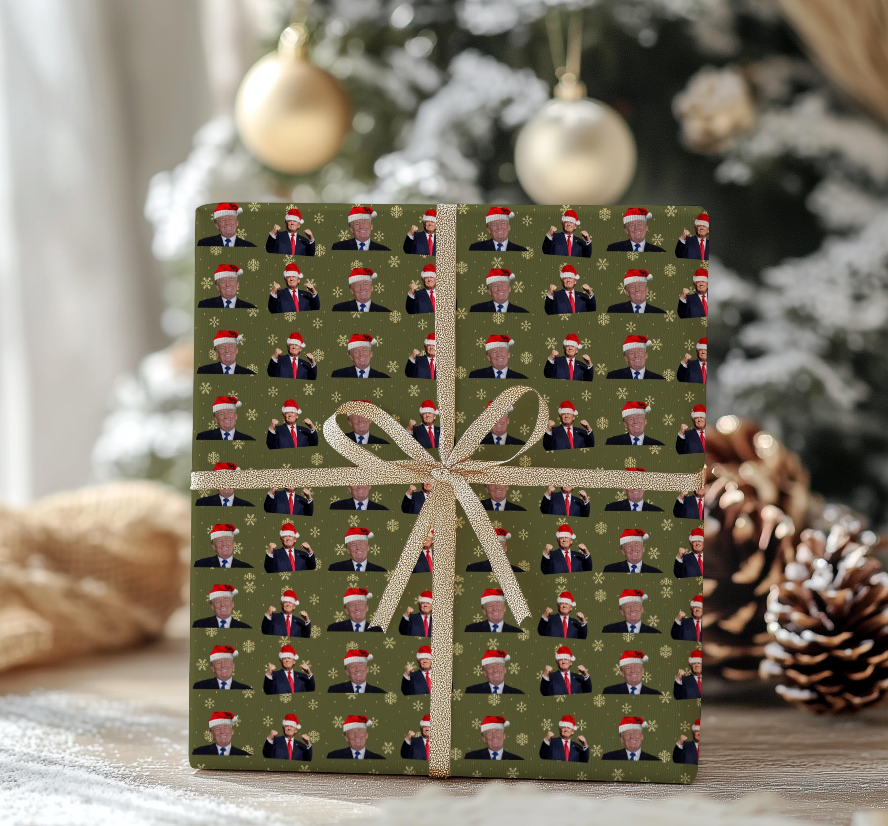 Donald Trump Gift Wrapping Paper, Gift Wrap Paper, Christmas Wrapping ...
