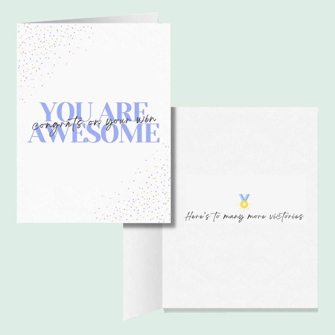 You Are Awesome Congrats on Your Win Greeting Card, Modern Pickleball ...