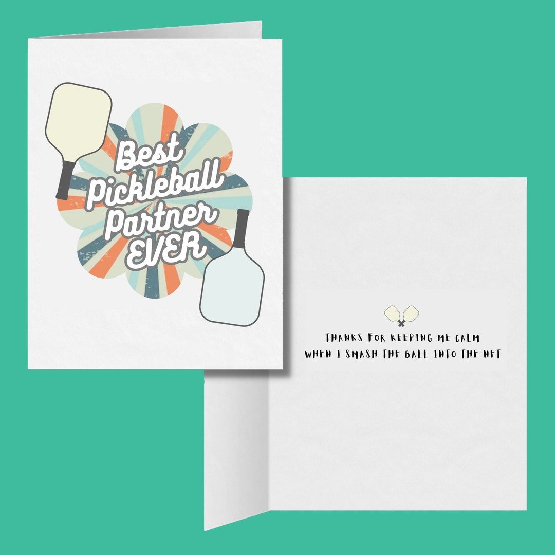 Best Pickleball Partner Ever Greeting Card, Cute Funny Pickleball Gifts ...