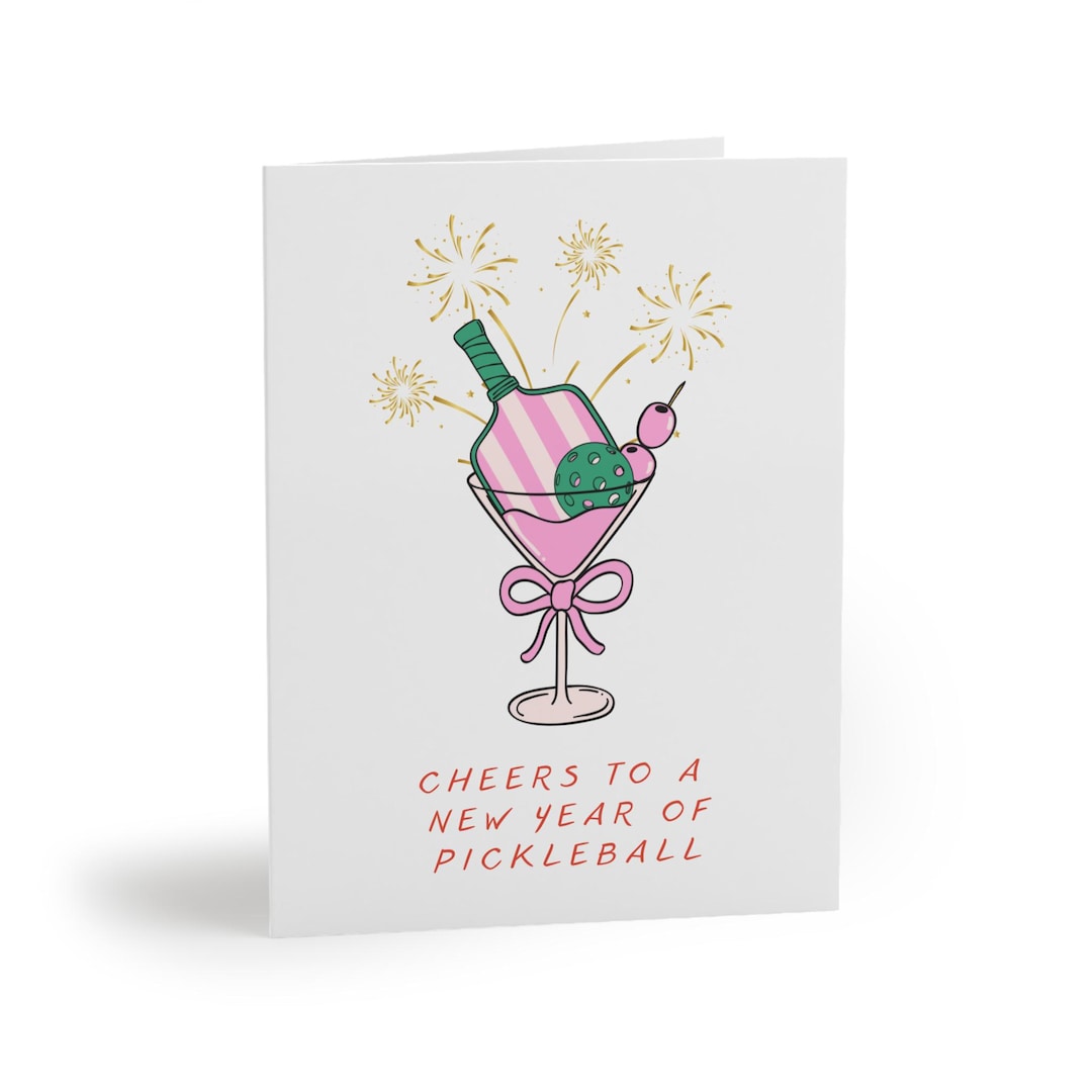 Cheers to a New Year of Pickleball Holiday Card, Happy New Year ...