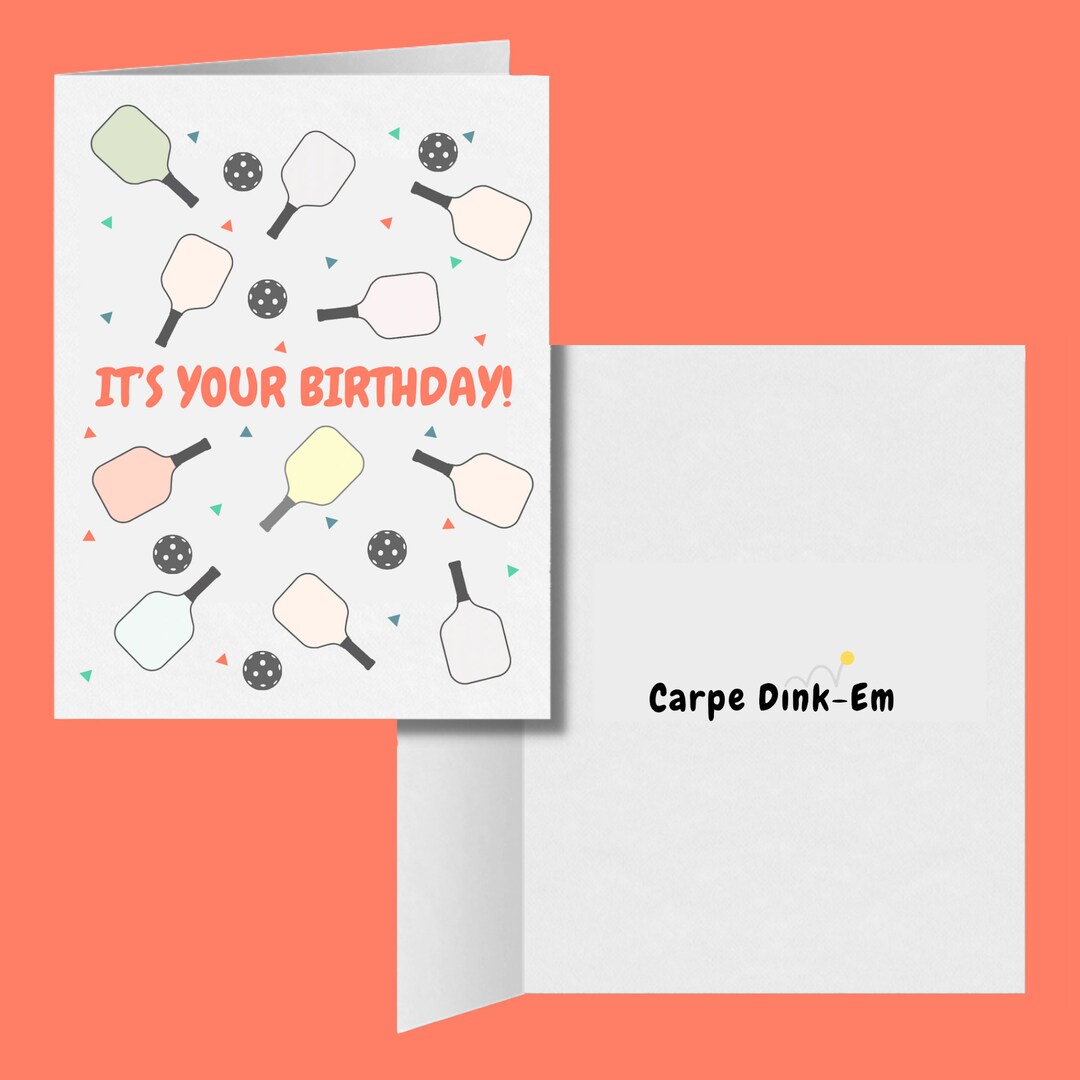 It's Your Birthday Carpe Dink-em Pickleball Greeting Card, Punny Cute ...