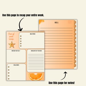 Citrus-themed Digital 12-week Year Challenge Planner, Weekly Planner - Etsy