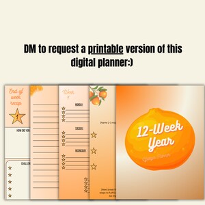 Citrus-themed Digital 12-week Year Challenge Planner, Weekly Planner - Etsy