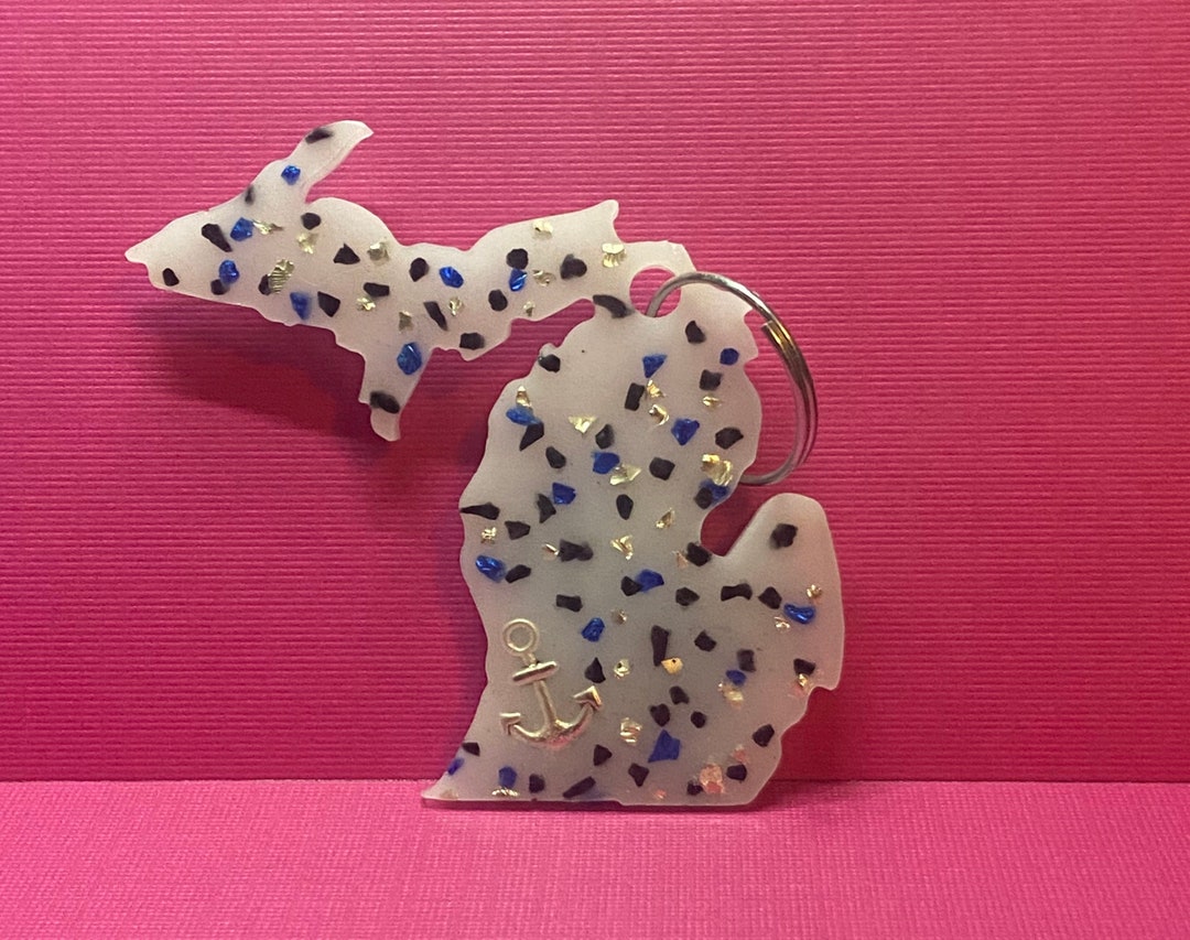 Michigan Key Chain Pendant (resin) - Etsy