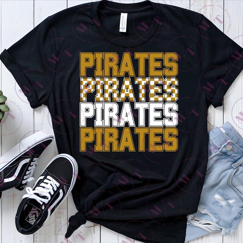 PIRATES Gold and White Checkered PNG - Etsy