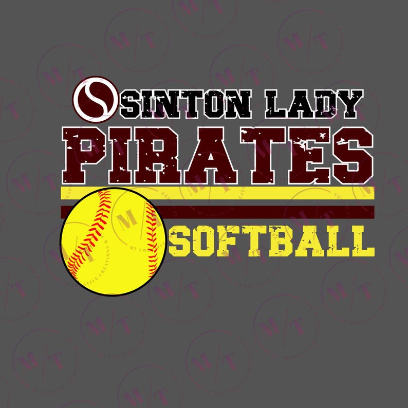 Sinton Lady Pirates Softball PNG FILE - Etsy
