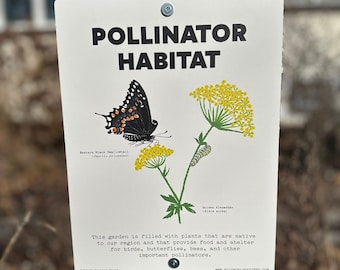 Native Plant Garden Sign Pollinator Habitat Sign Pollinator Garden Sign ...