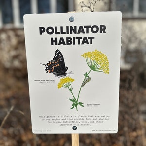 Native Plant Garden Sign | Pollinator Habitat Sign | Pollinator Garden ...