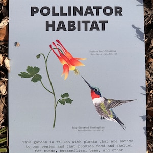 Native Plant Garden Sign | Pollinator Habitat Sign | Pollinator Garden ...