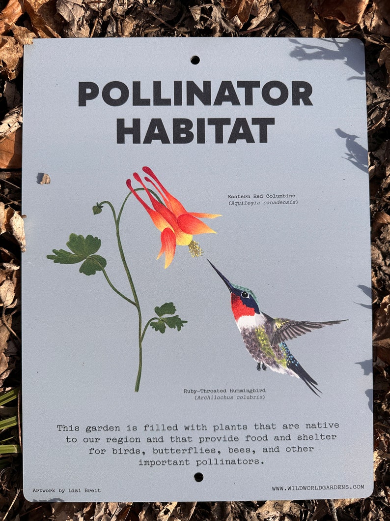 Native Plant Garden Sign | Pollinator Habitat Sign | Pollinator Garden ...