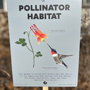 Native Plant Garden Sign | Pollinator Habitat Sign | Pollinator Garden ...