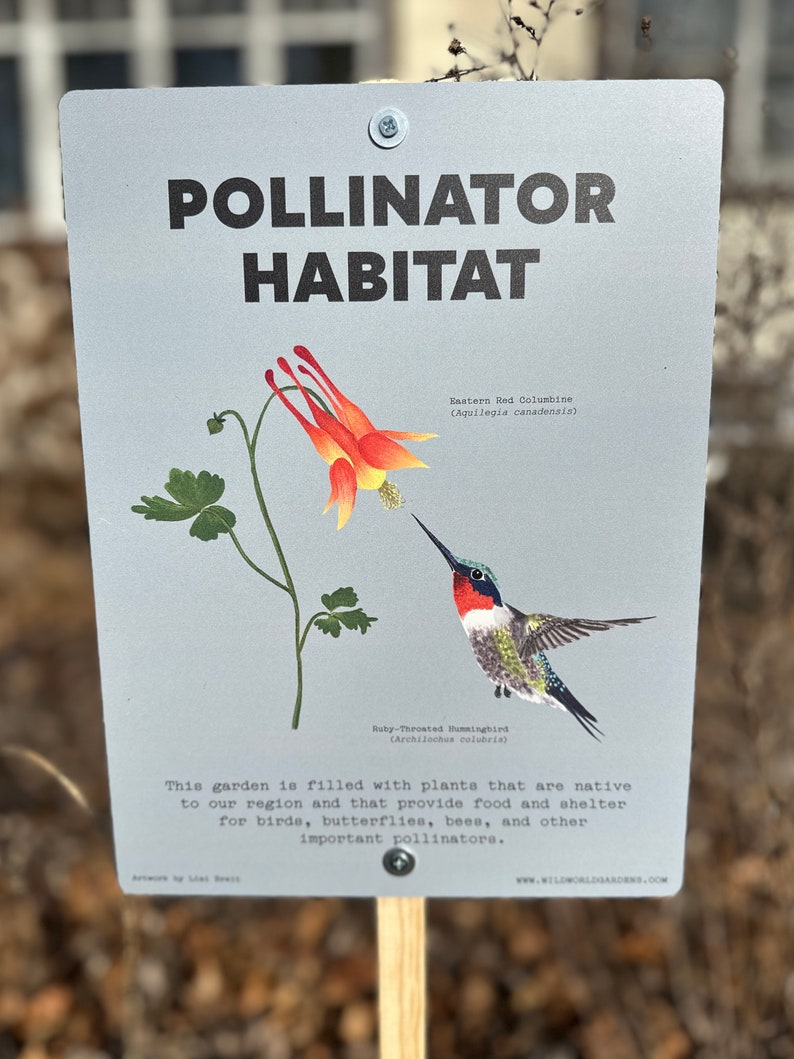 Native Plant Garden Sign | Pollinator Habitat Sign | Pollinator Garden ...