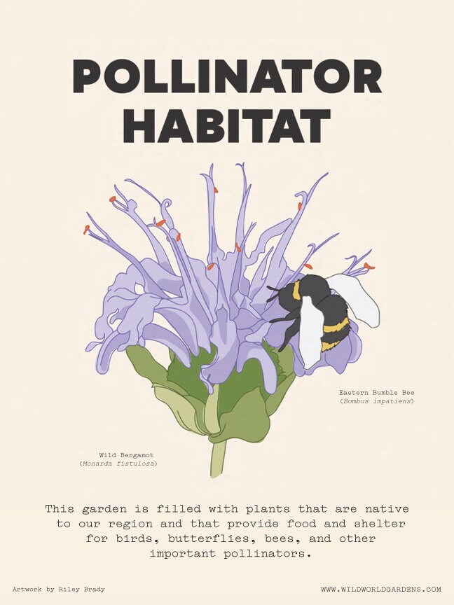 Native Plant Garden Sign | Pollinator Habitat Sign | Pollinator Garden ...