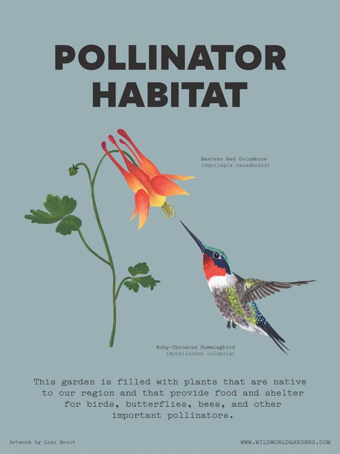 Native Plant Garden Sign | Pollinator Habitat Sign | Pollinator Garden ...