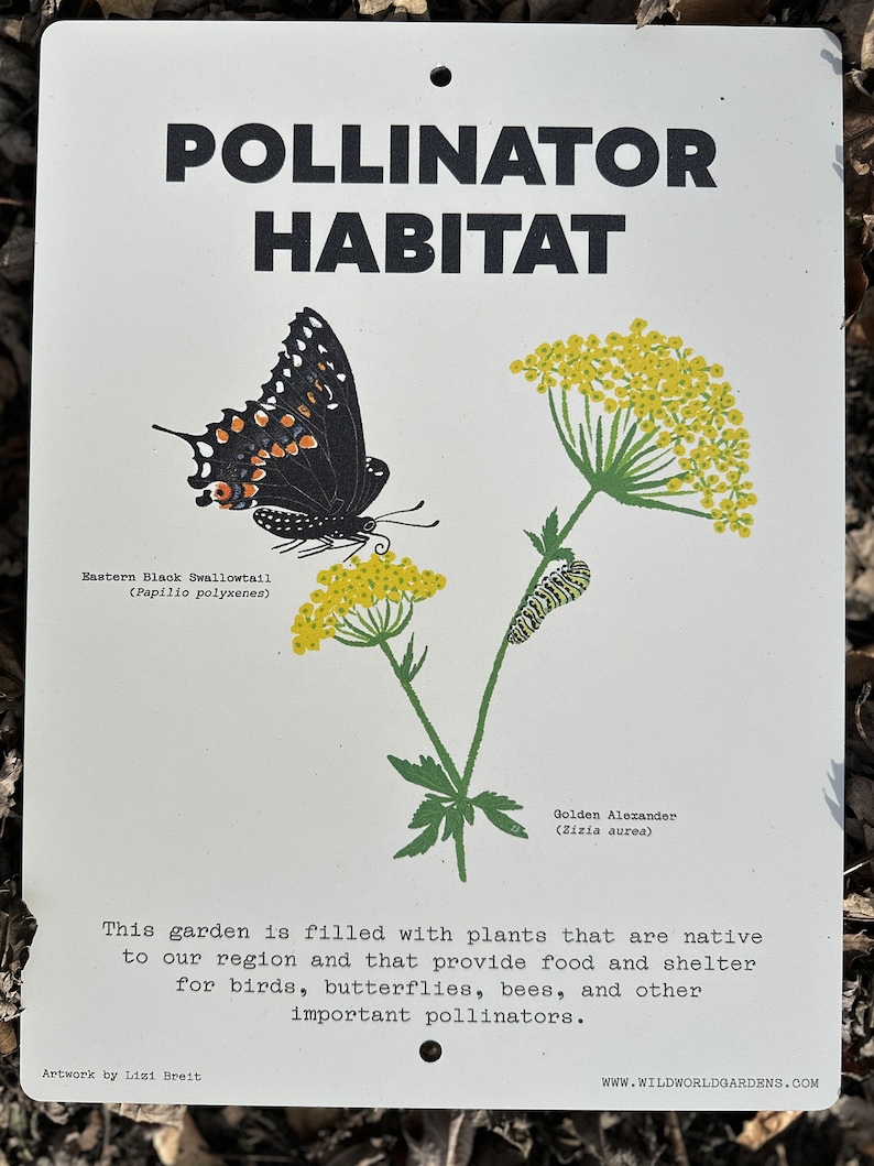 Native Plant Garden Sign | Pollinator Habitat Sign | Pollinator Garden ...