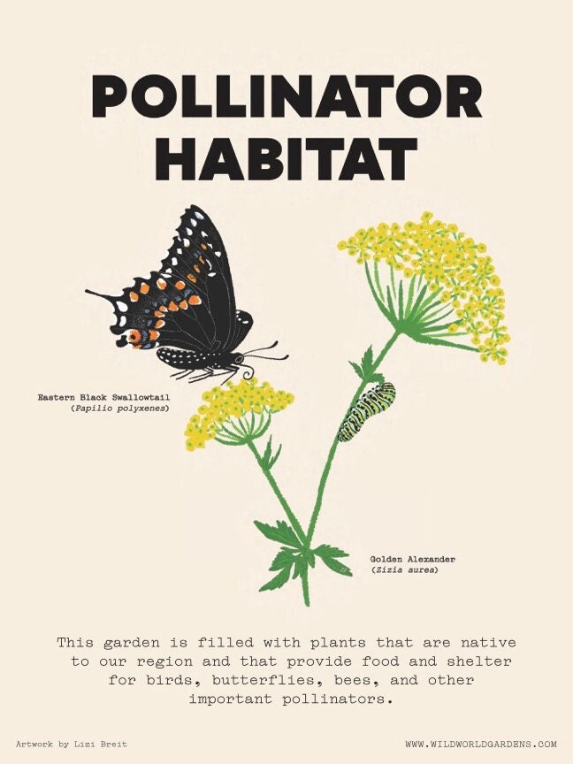 Native Plant Garden Sign | Pollinator Habitat Sign | Pollinator Garden ...