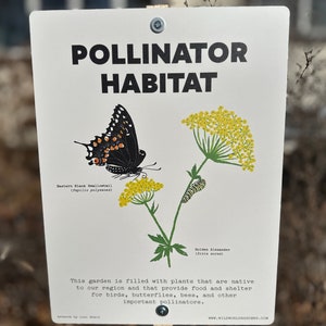 Native Plant Garden Sign | Pollinator Habitat Sign | Pollinator Garden ...