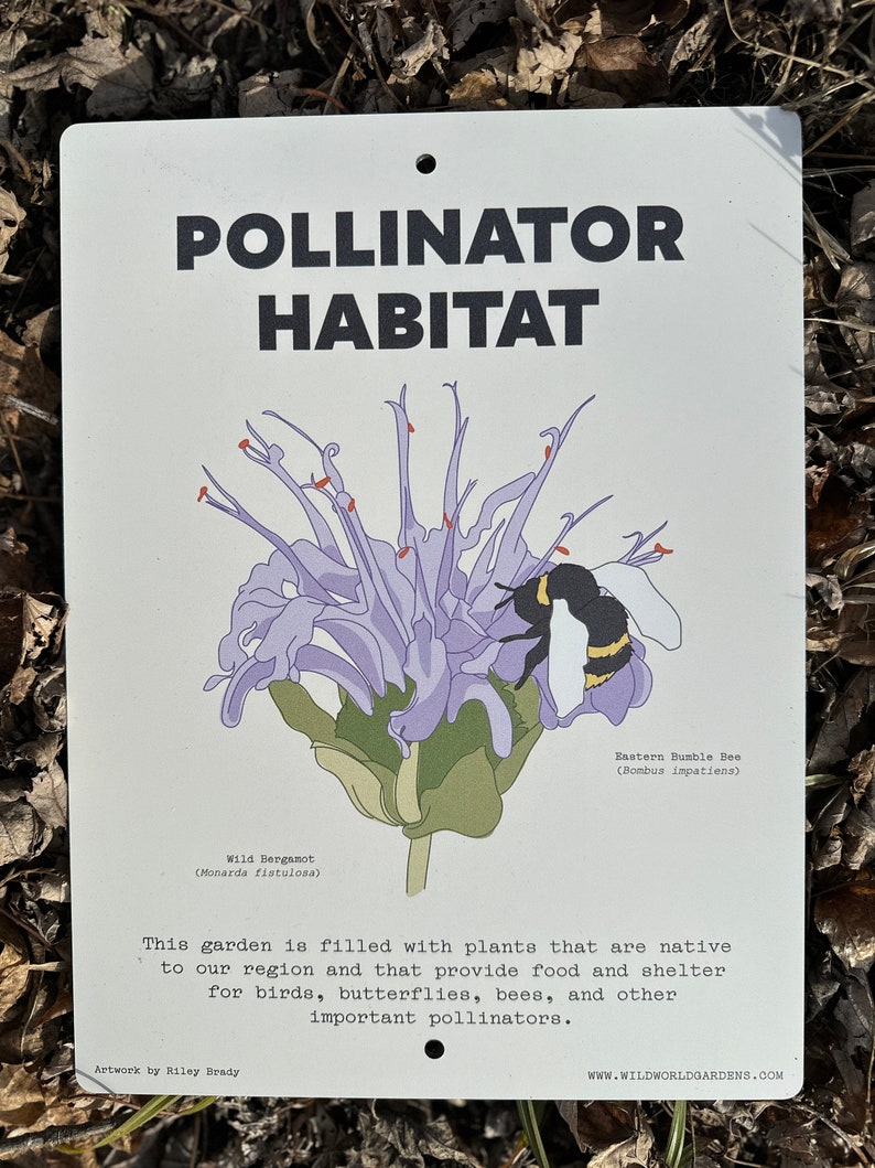 Native Plant Garden Sign | Pollinator Habitat Sign | Pollinator Garden ...