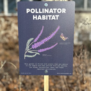 Native Plant Garden Sign | Pollinator Habitat Sign | Pollinator Garden ...