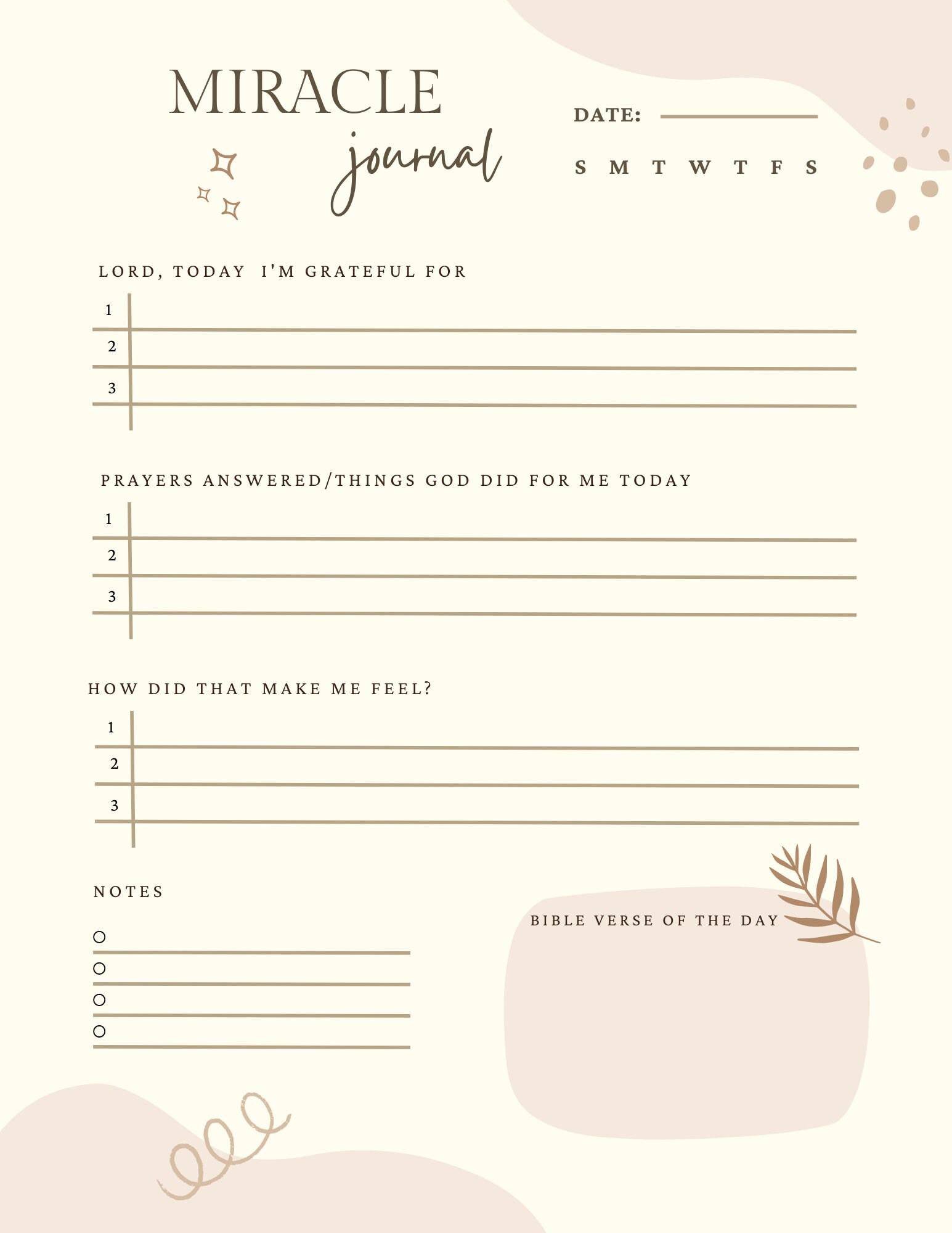 Printable Miracle Journal - Etsy