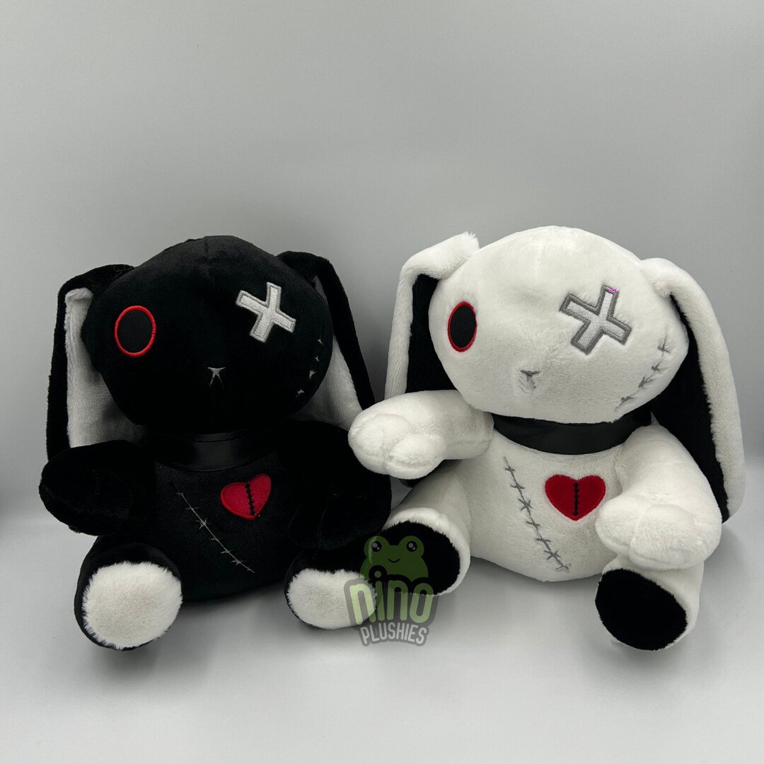 Goth Emo Bunny Plushie Goth Rabbit Black Rabbit Plushie White Rabbit ...