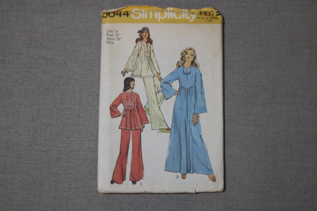 Simplicity 6044 Women's Caftan and Pants Sewing Pattern Circa 1970 - Etsy